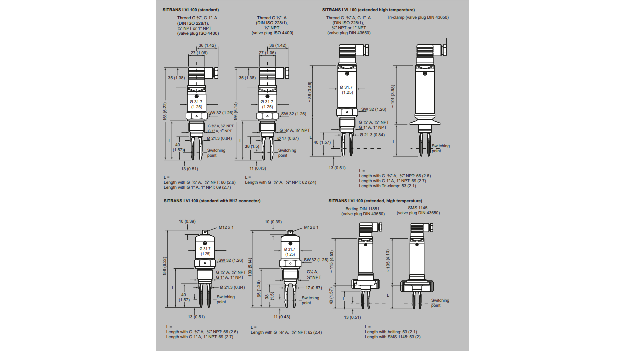Siemens SITRANS LVL100 Point Level Switch